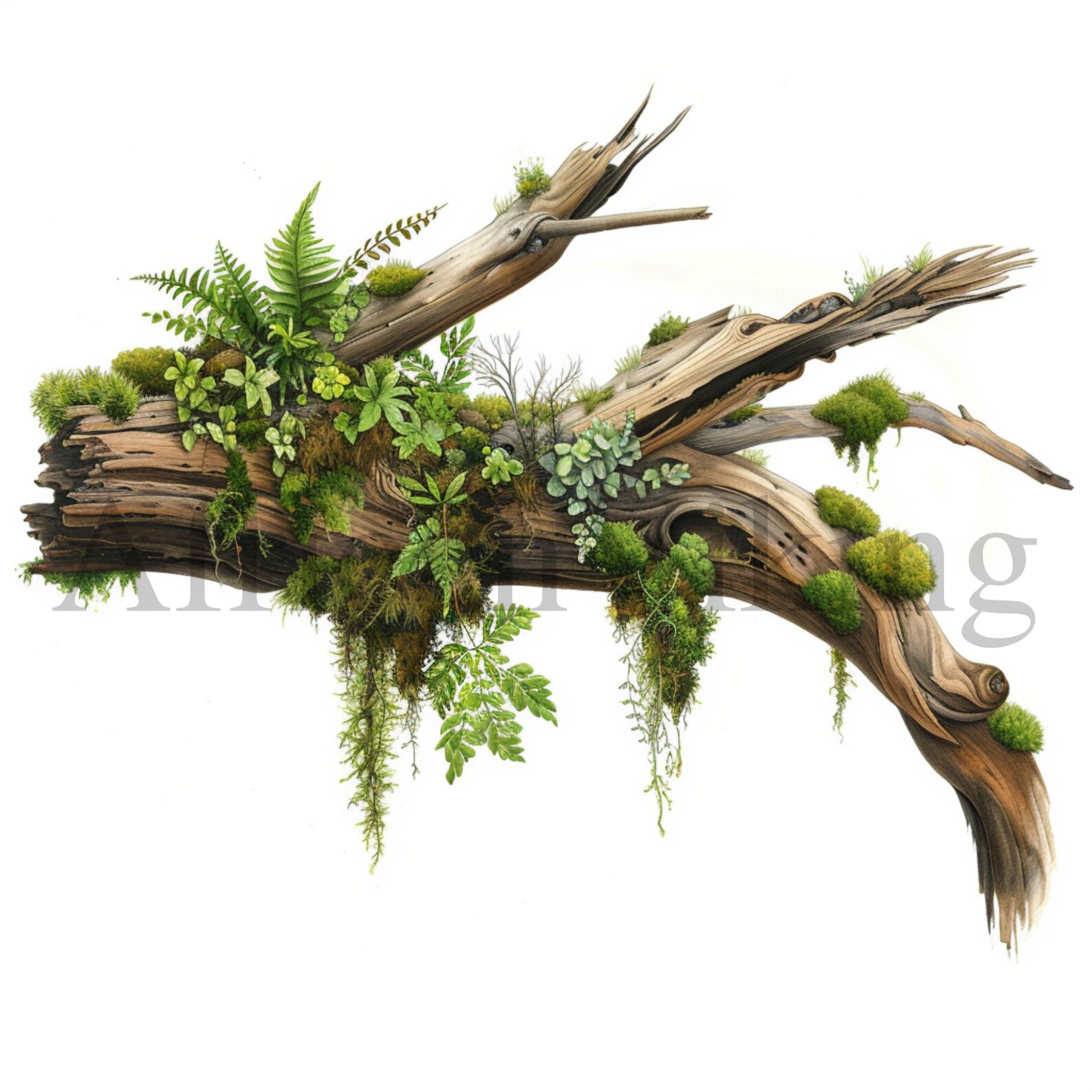 Branch and Moss Clipart | 10 High Quality Jpgs | Digital Download ...