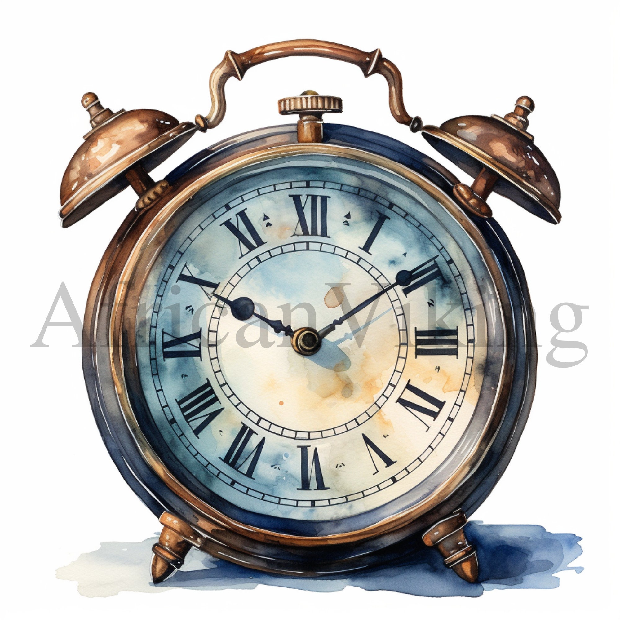 Old Fashioned Alarm Clock Clipart | 10 High Quality Jpgs | Digital ...