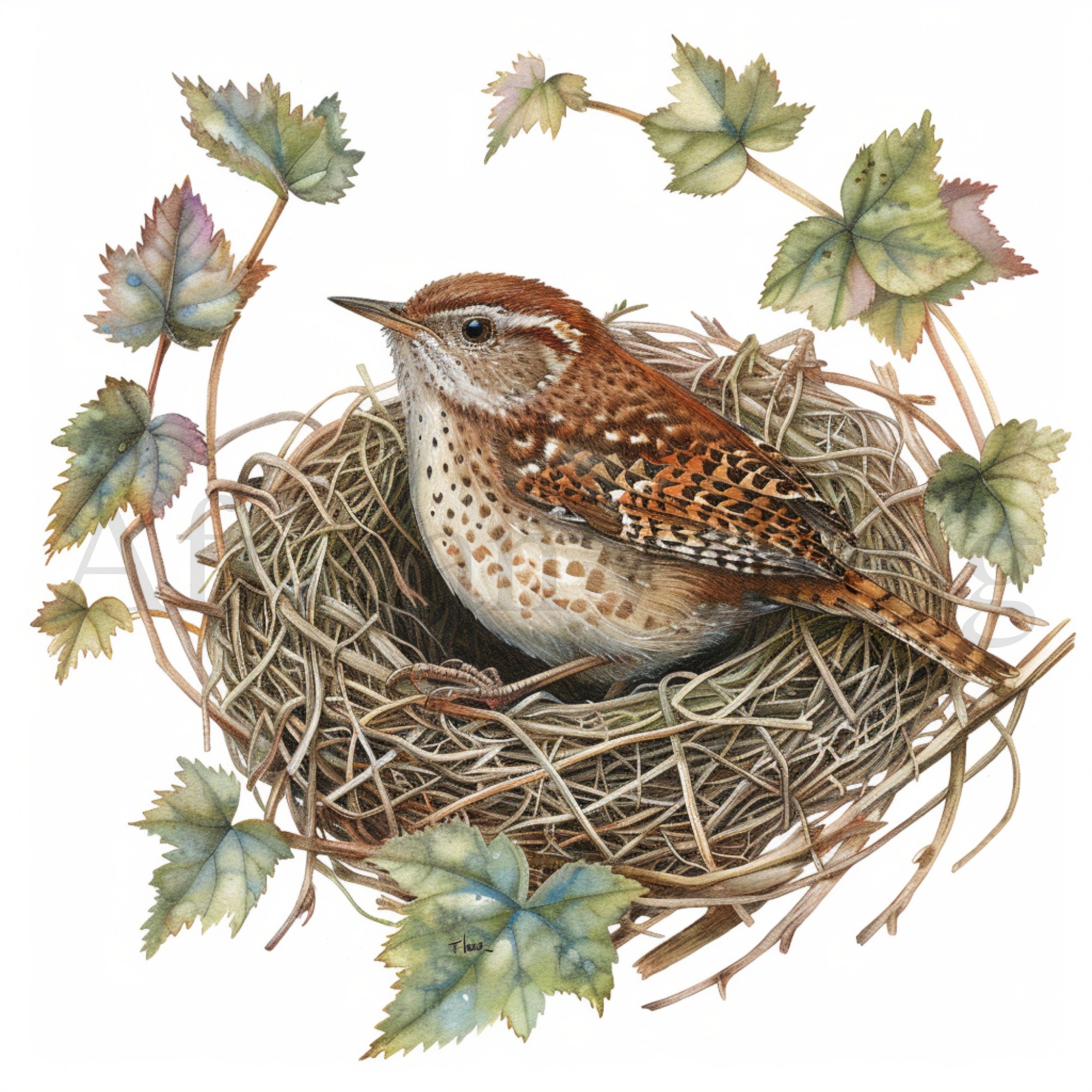 Wren Clipart 10 High Quality Jpgs Digital Download Nursery Art Cute ...