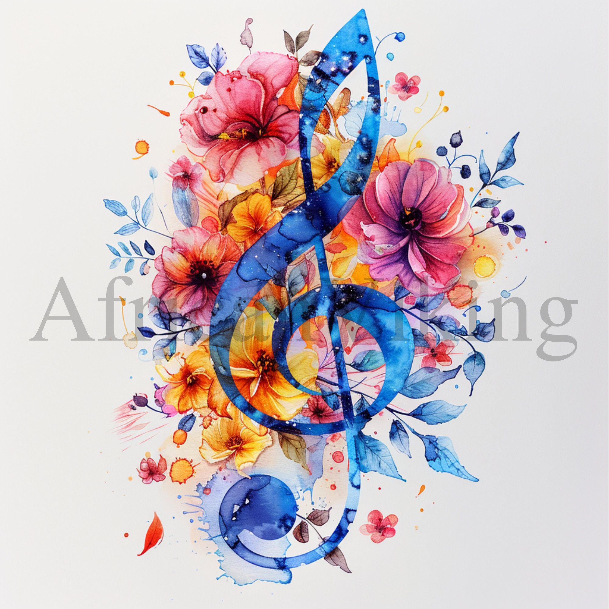 Watercolor Music Notes Clipart 10 High Quality Jpgs Digital Download ...