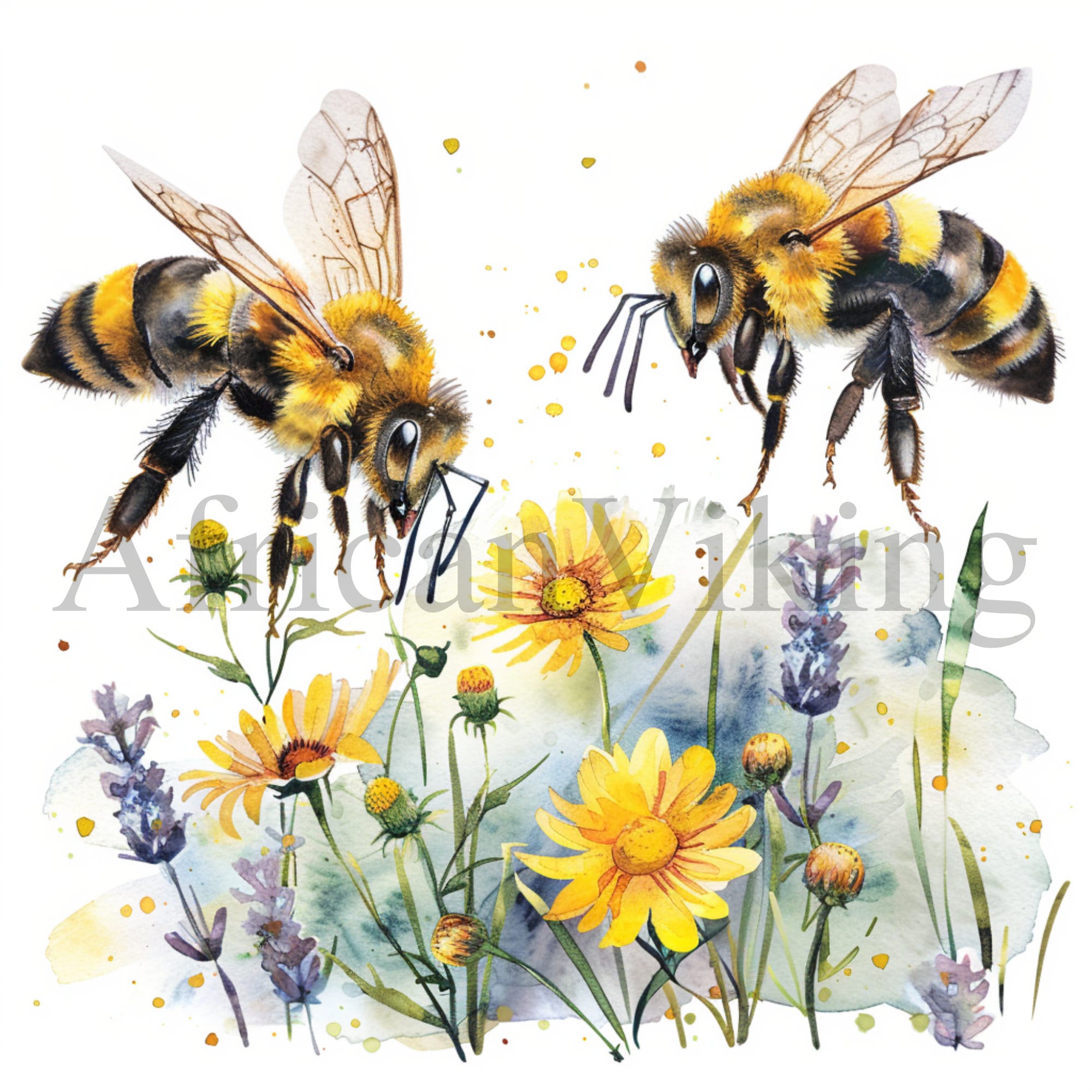 Buzzing Bees Clipart 10 High Quality Jpgs Digital Download Card Making ...