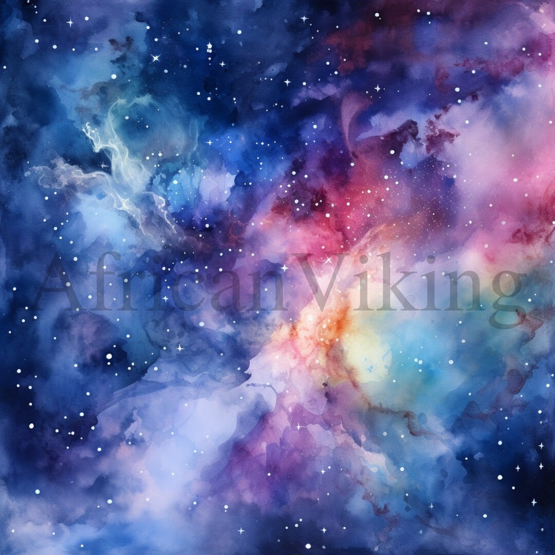 Watercolor Galaxy Backgrounds 10 High Quality Jpgs Digital Download ...