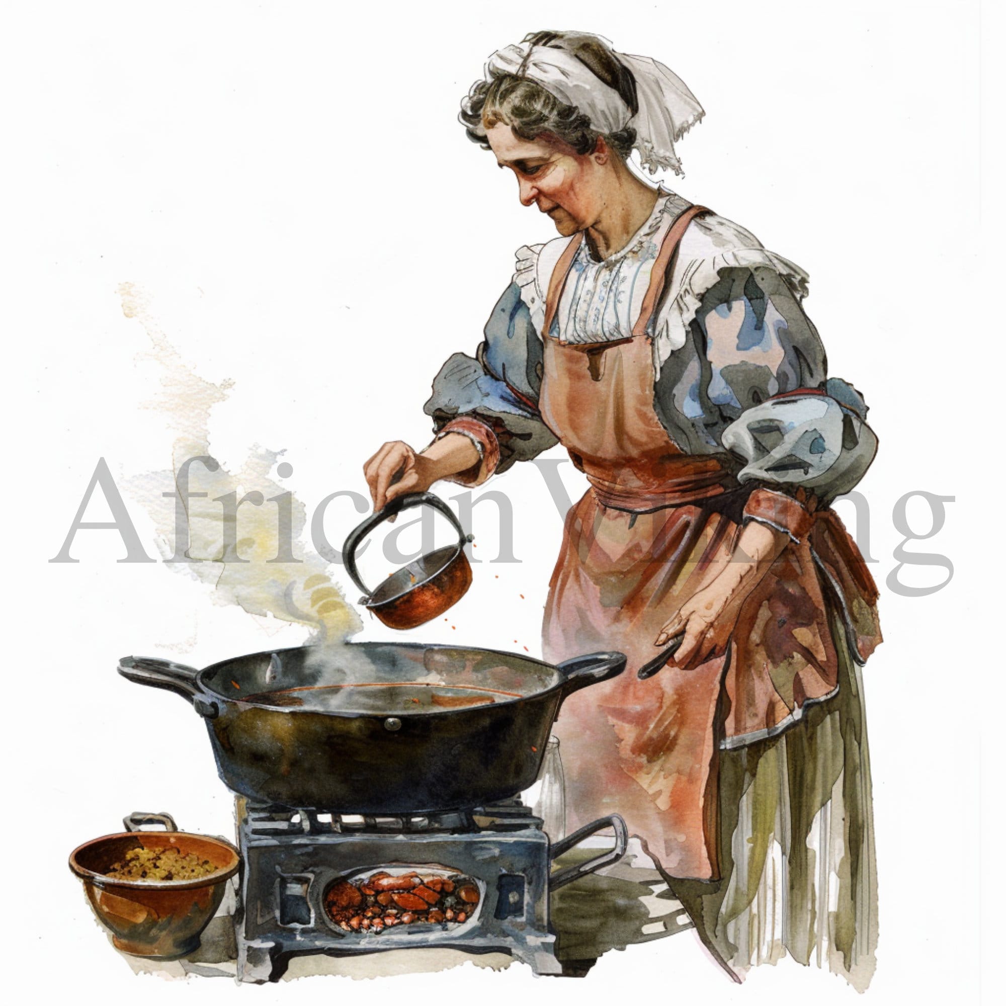 Old Fashioned Cooking Clipart 10 High Quality Jpgs Digital Download ...