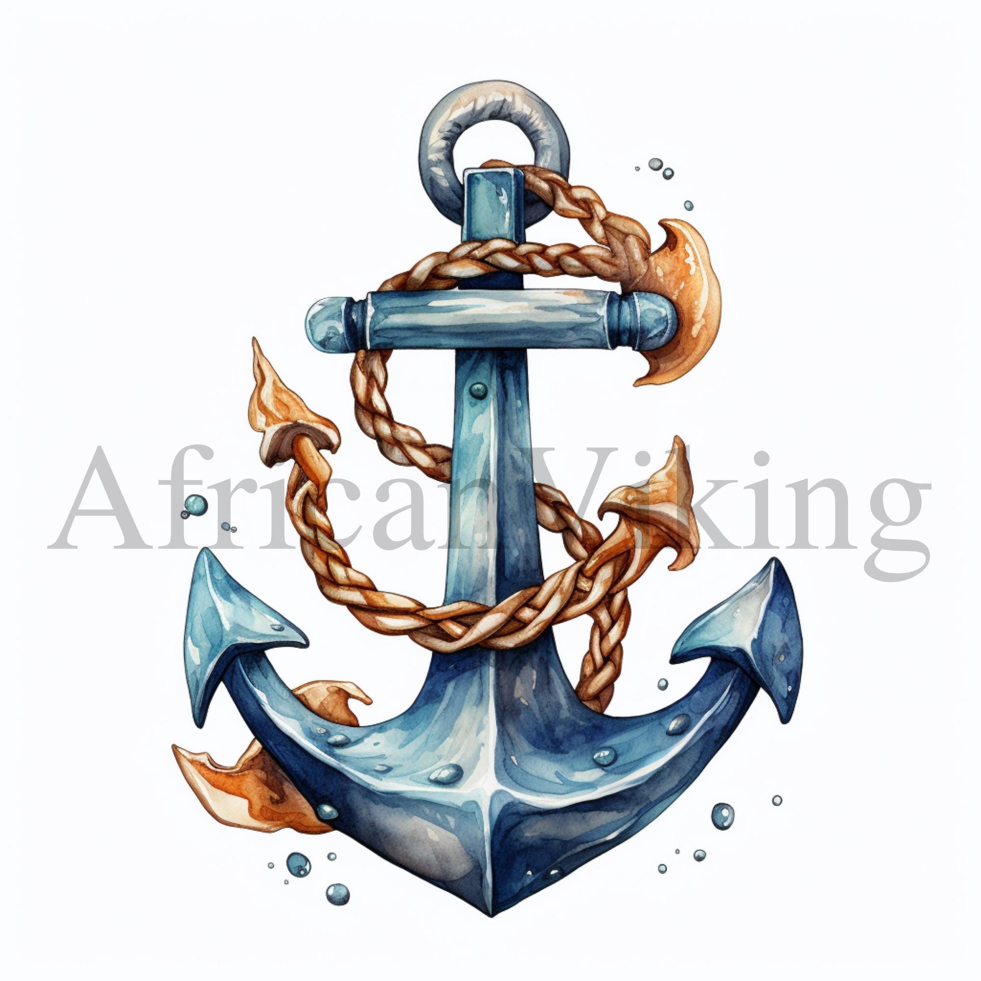 Nautical Anchor Clipart: Maritime Art, Commercial Use (digital Download ...