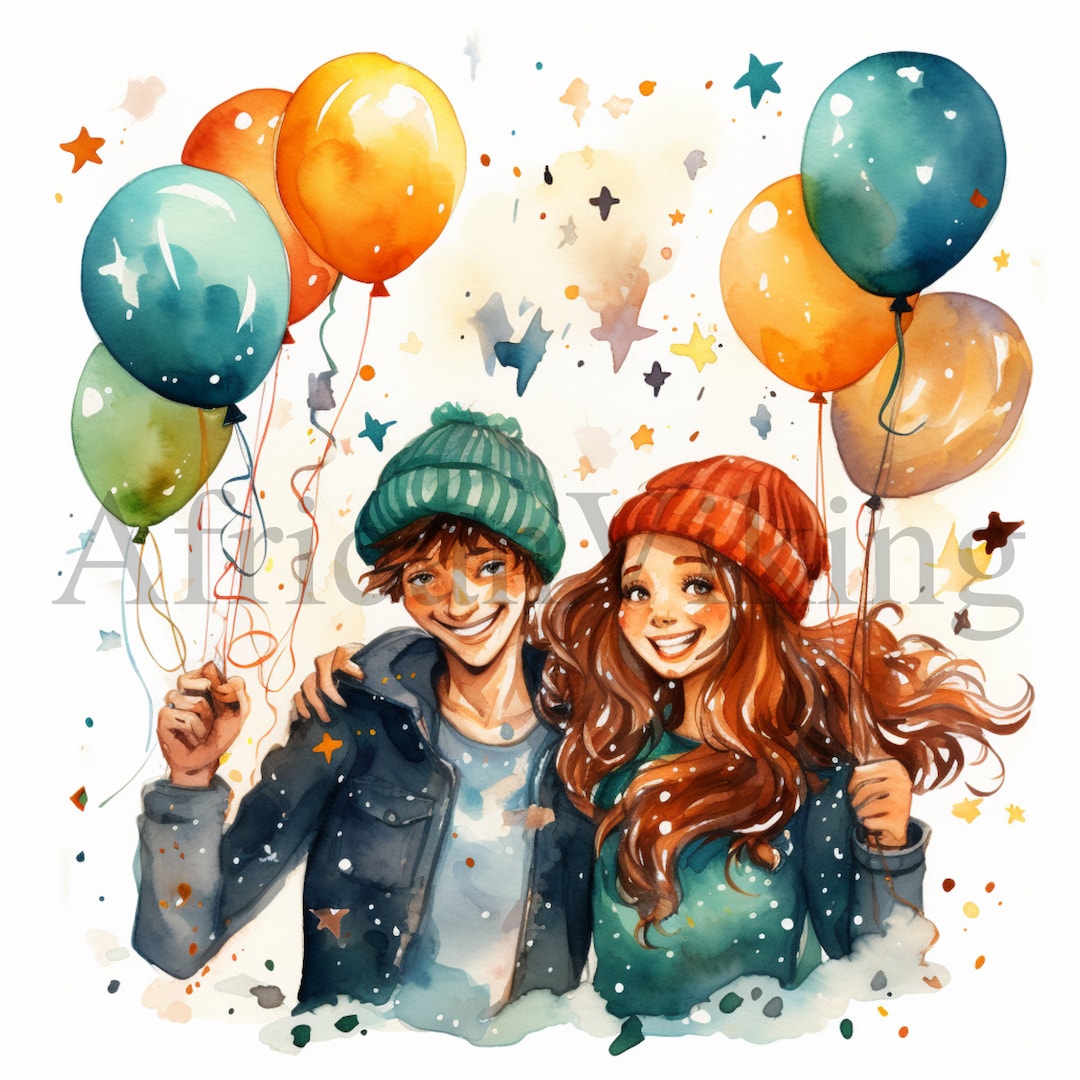 New Year Party Clipart | 10 High Quality Jpgs | Digital Download ...