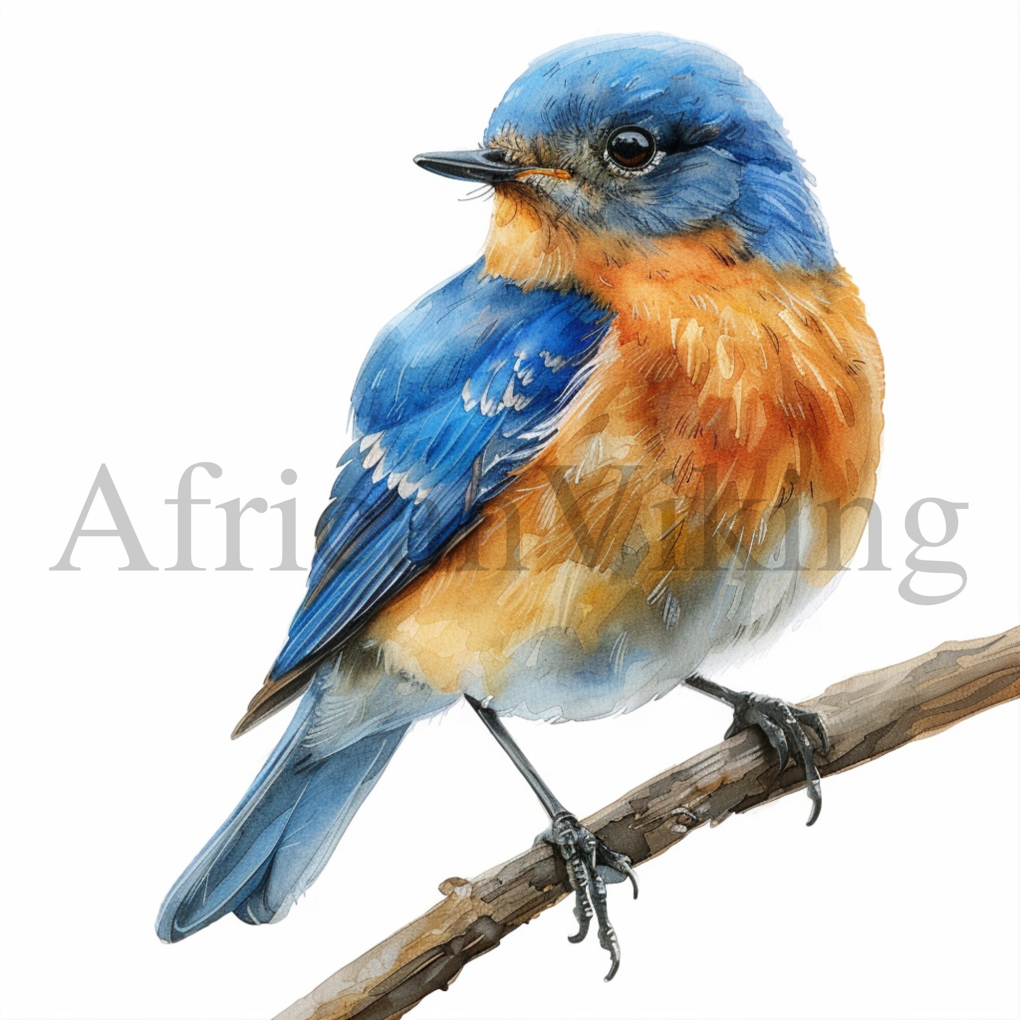 Watercolor Blue Bird Clipart | 10 High Quality Jpgs | Digital Download ...