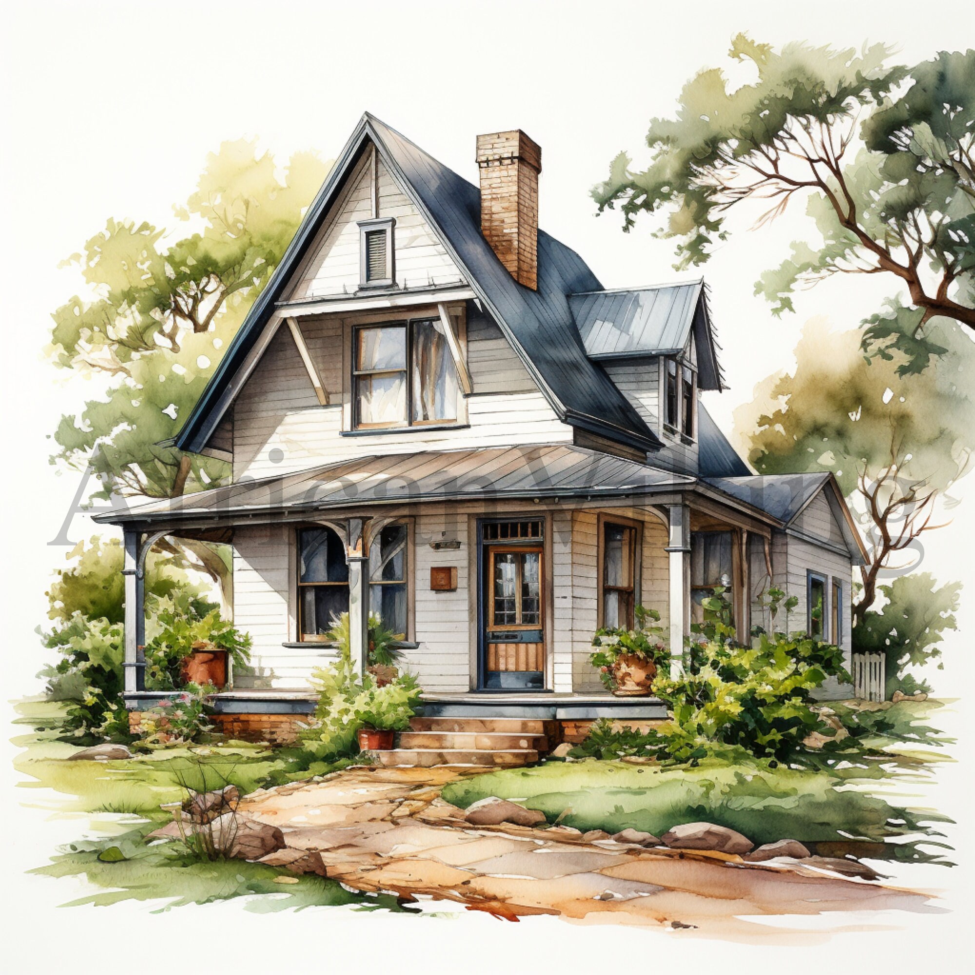 Farmhouse Clipart 10 High Quality Jpgs Digital Download Digital Paper ...