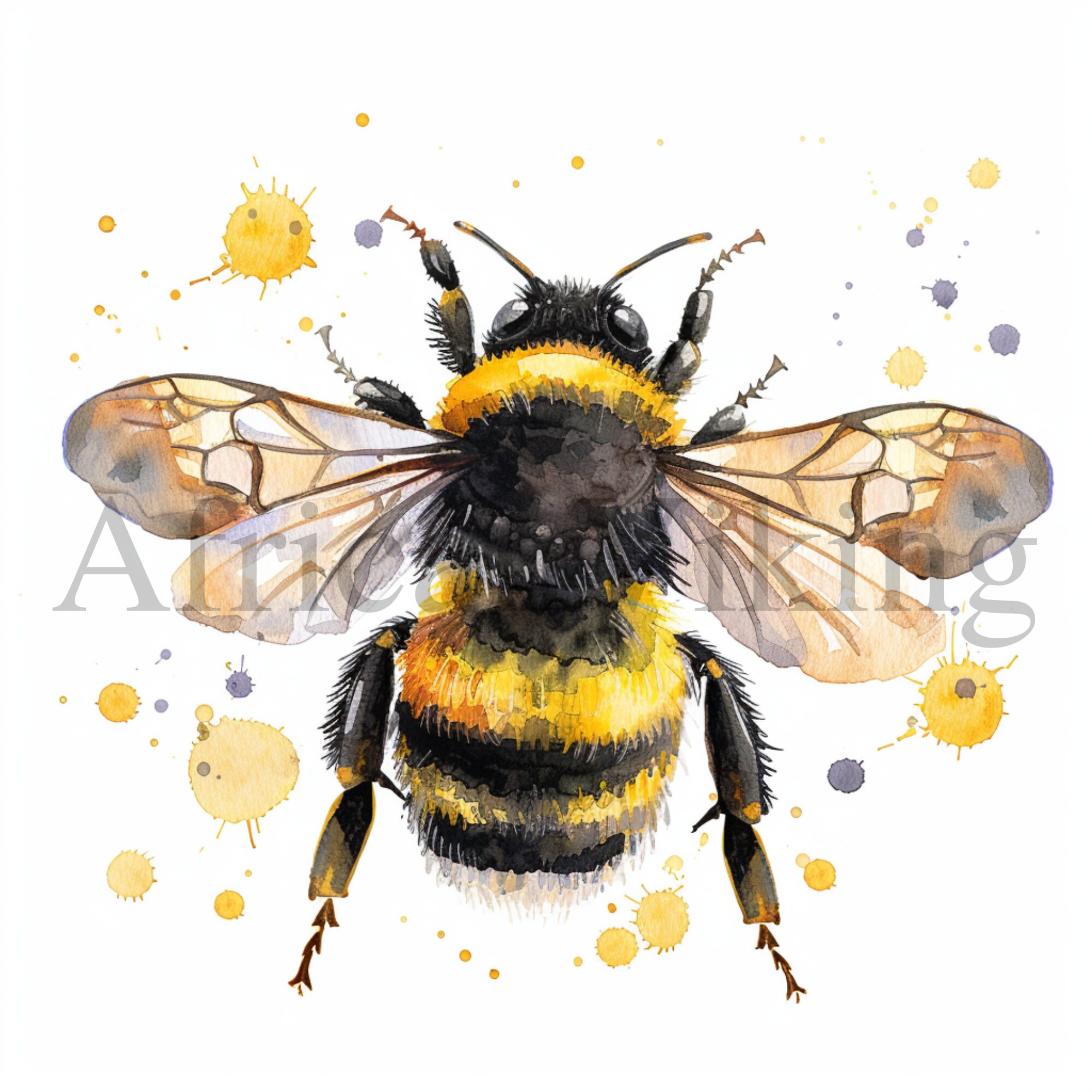 Buzzing Bees Clipart 10 High Quality Jpgs Digital Download Mixed Media ...