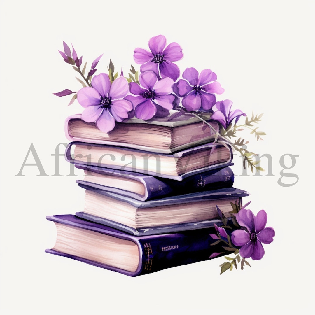 Stack of Purple Books Clipart | 10 High Quality Jpgs | Digital Download ...