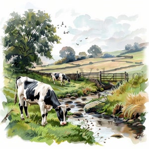 Watercolor Countryside Animals Clipart | 10 High Quality Jpgs | Digital ...