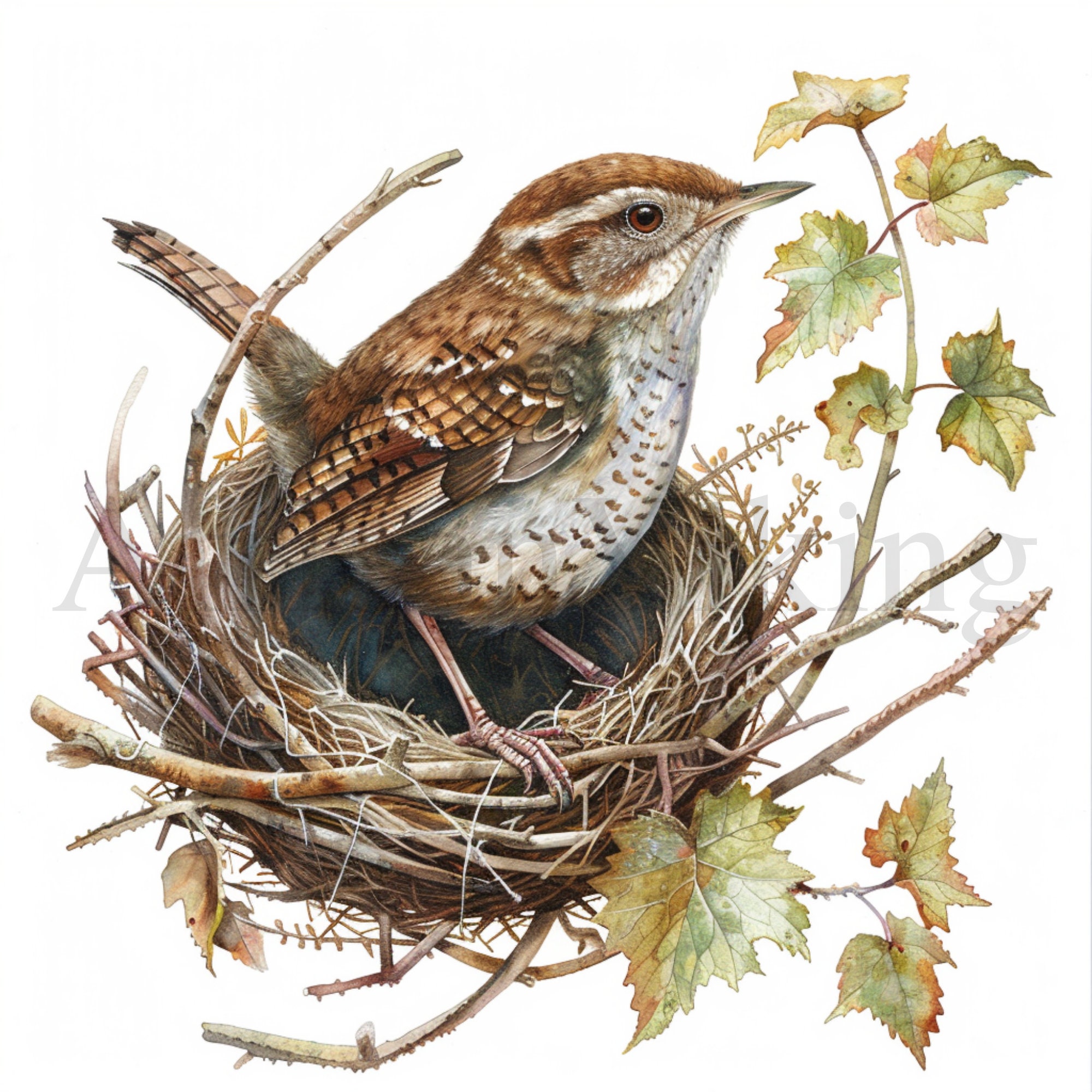 Wren Clipart 10 High Quality Jpgs Digital Download Nursery Art Cute ...