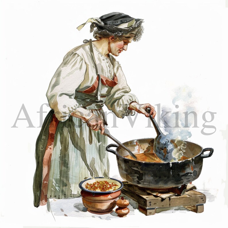 Old Fashioned Cooking Clipart 10 High Quality Jpgs Digital Download ...