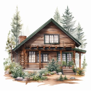 Rustic Cabin Clipart | 10 High Quality Jpgs | Digital Download | Card ...