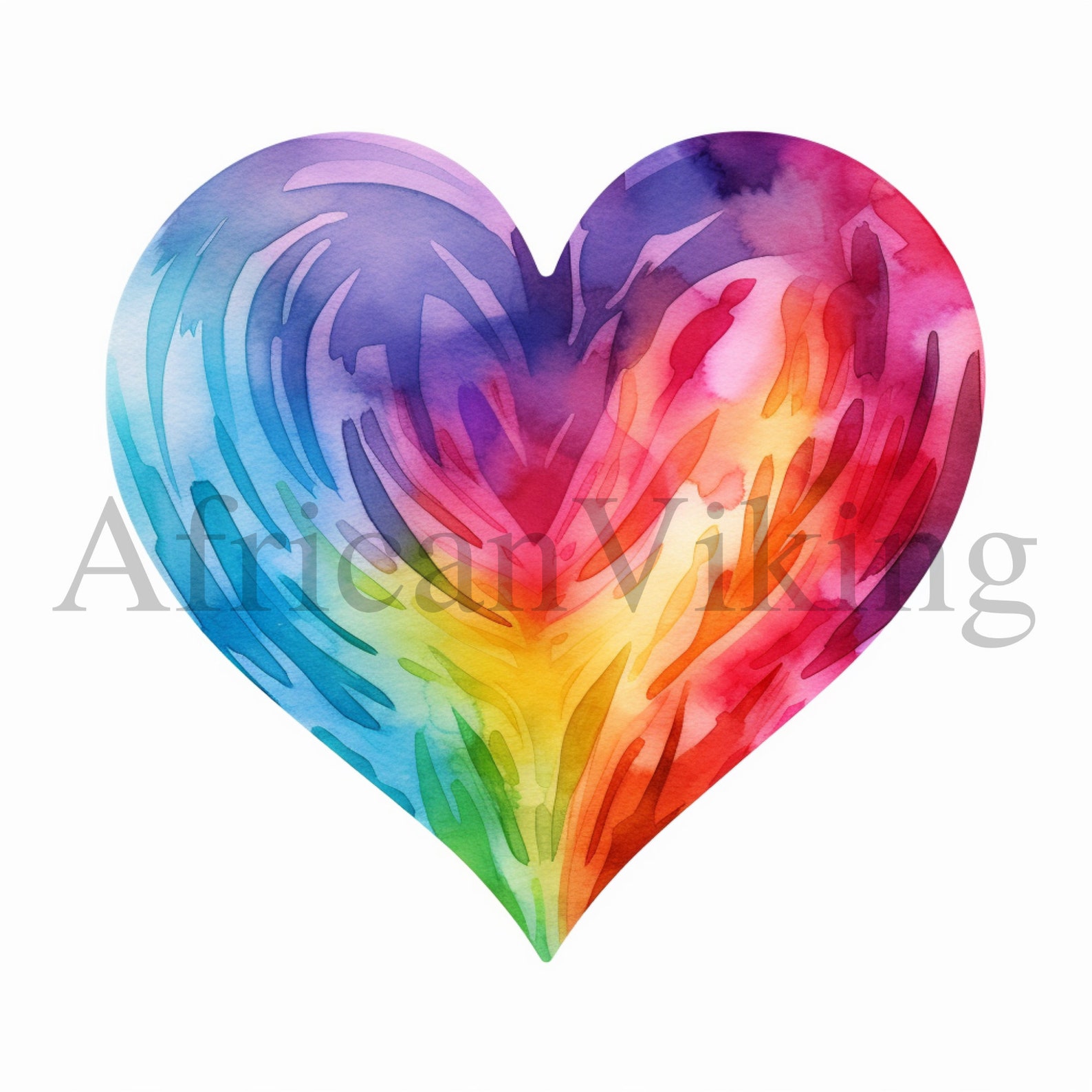 Rainbow Heart Clipart | 10 High Quality Jpgs | Digital Download ...
