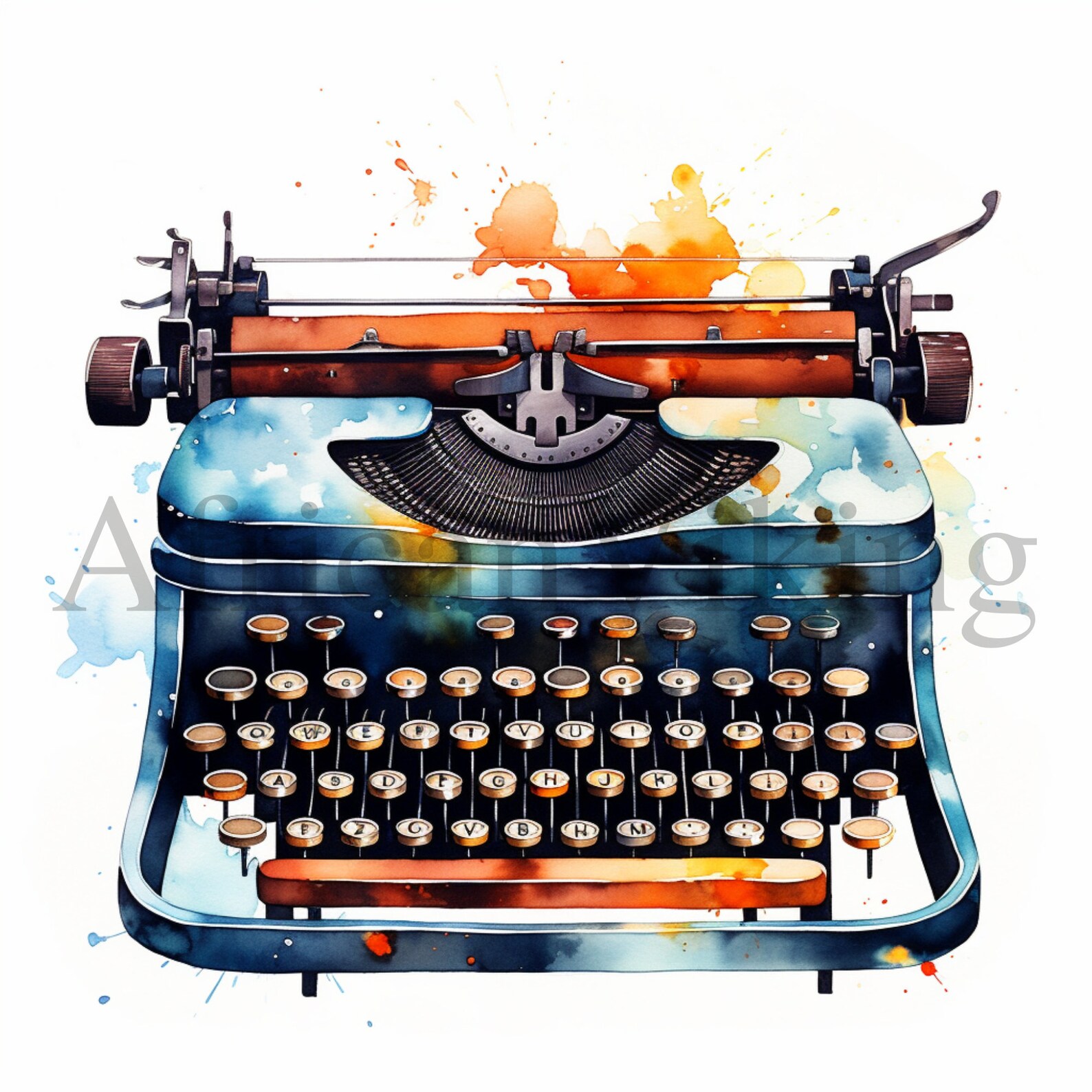 Typewriter Clipart | 10 High Quality Jpgs | Digital Download | Vintage ...