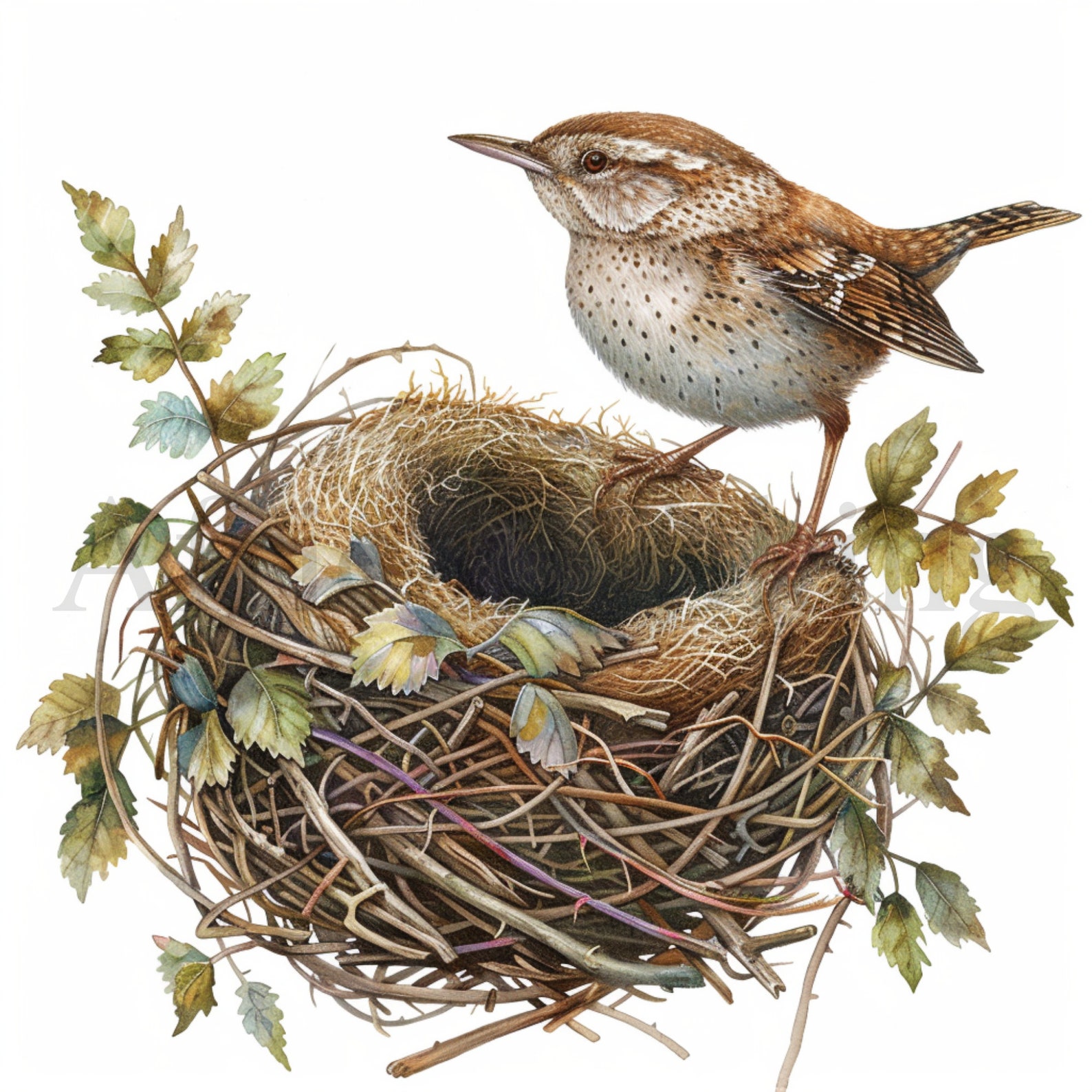 Wren Clipart 10 High Quality Jpgs Digital Download Nursery Art Cute ...