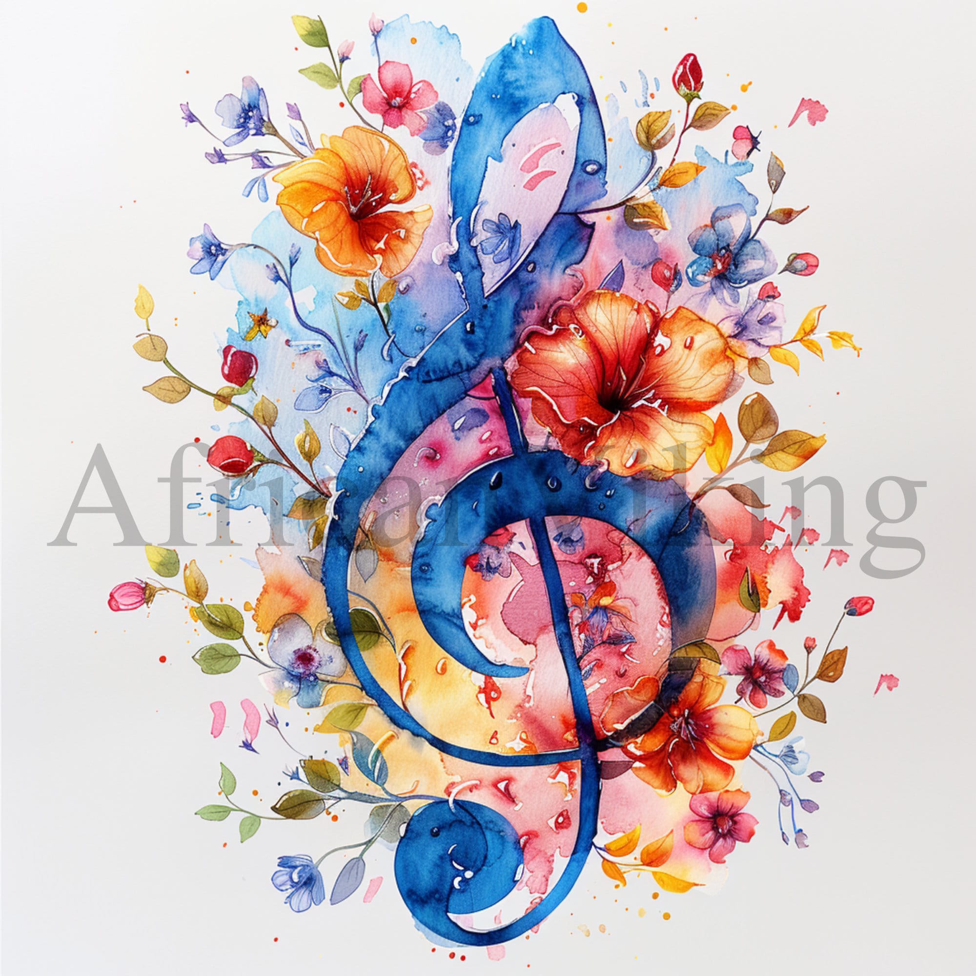 Watercolor Music Notes Clipart 10 High Quality Jpgs Digital Download ...