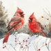 Watercolor Winter Red Cardinals Clipart | 10 High Quality Jpgs ...