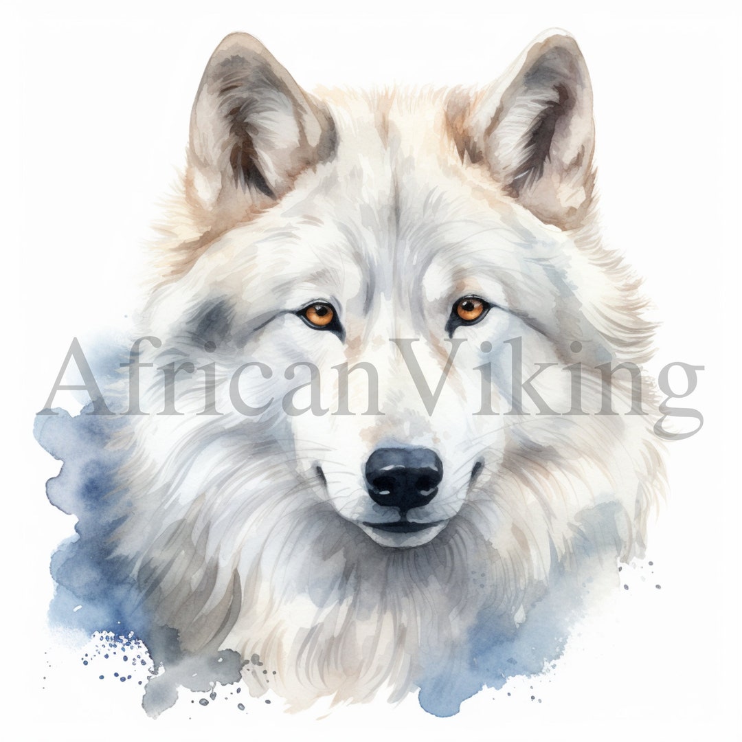 White Wolf Clipart | 10 High Quality Jpgs | Digital Download | Card ...