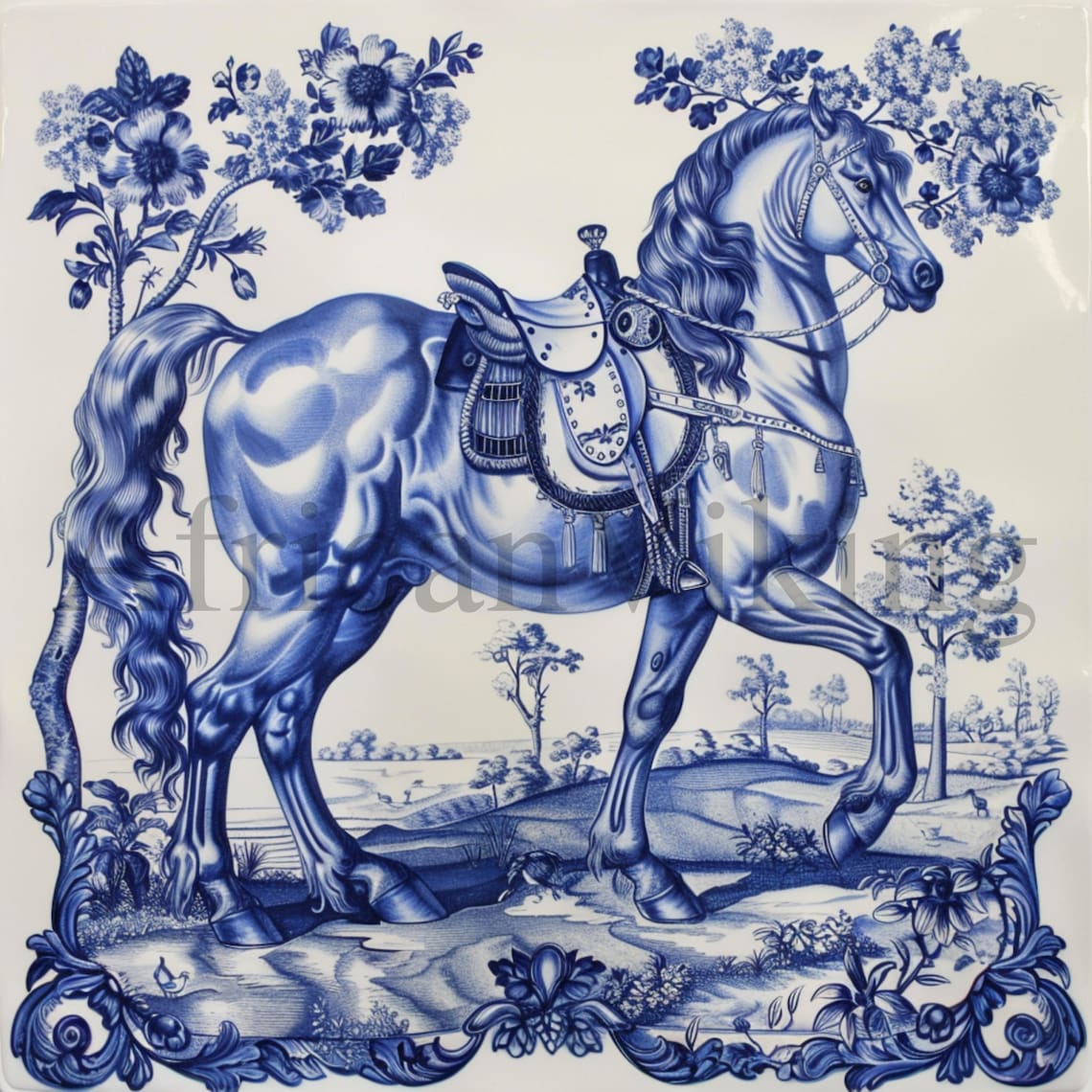 Blue Delft Horse Clipart 10 High Quality Jpgs Digital Download Dutch ...