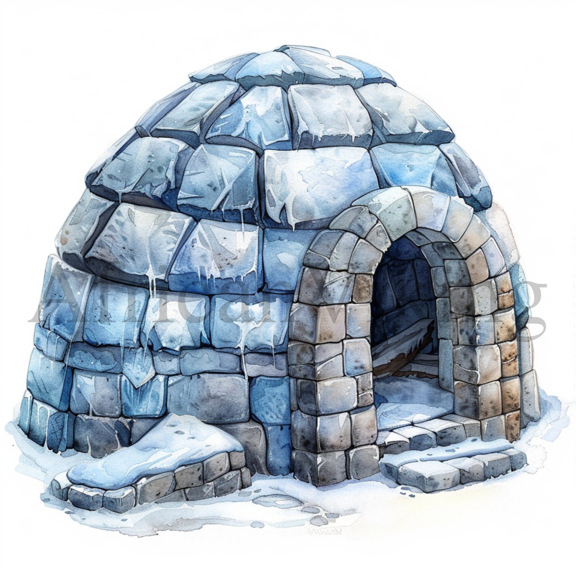 Igloo Clipart | 10 High Quality Jpgs | Digital Download | Card Making ...