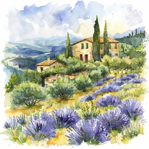 Provence Landscape Clipart | 10 High Quality Jpgs | Digital Download ...