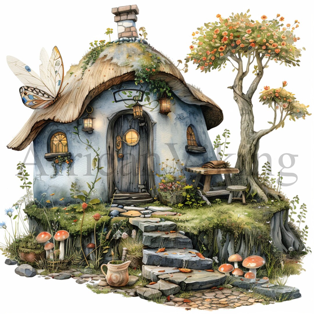 Little Fairy House Clipart | 10 High Quality Jpgs | Digital Download ...