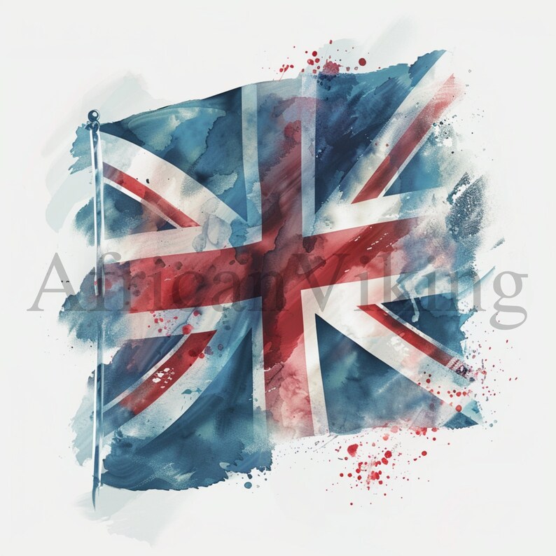 Watercolor British Flag Clipart | Union Jack Art (digital Download ...