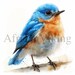 Watercolor Blue Bird Clipart | 10 High Quality Jpgs | Digital Download ...
