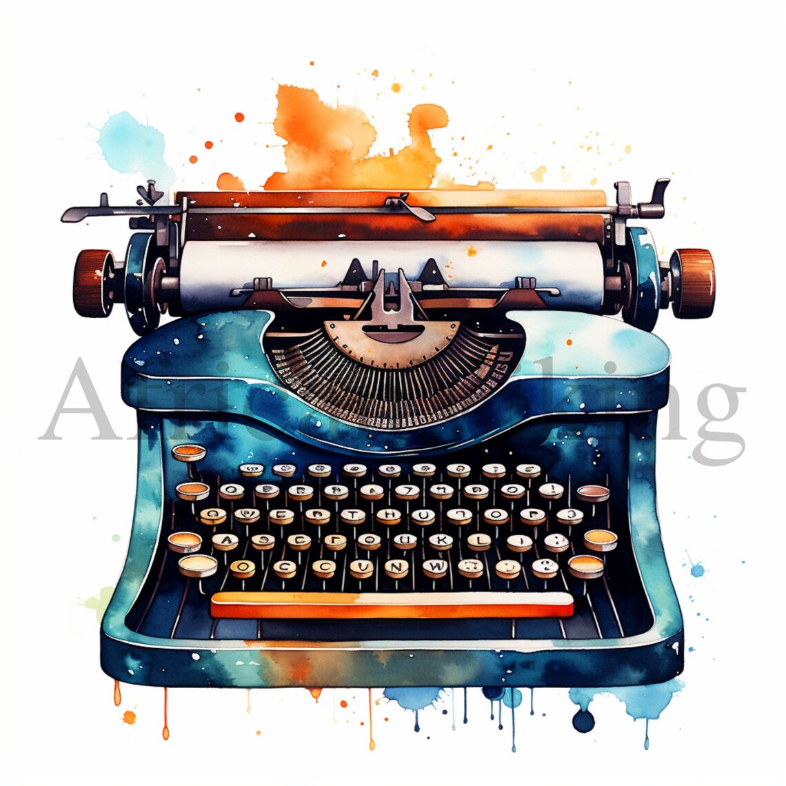Typewriter Clipart | 10 High Quality Jpgs | Digital Download | Vintage ...
