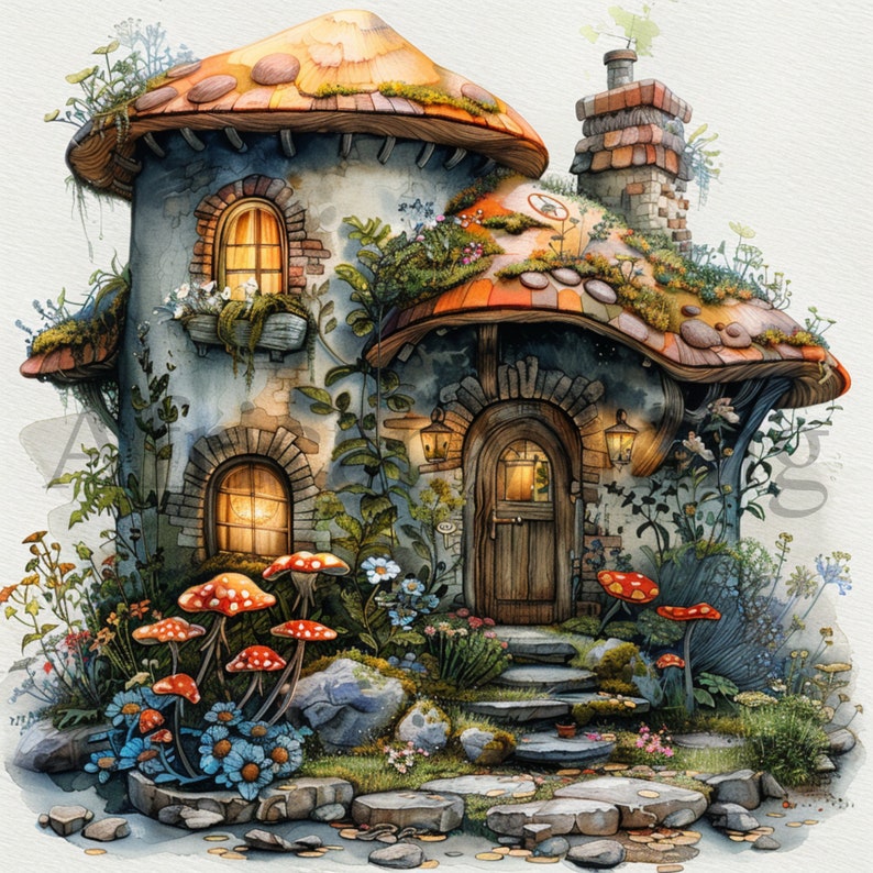 Little Fairy House Clipart | 10 High Quality Jpgs | Digital Download ...