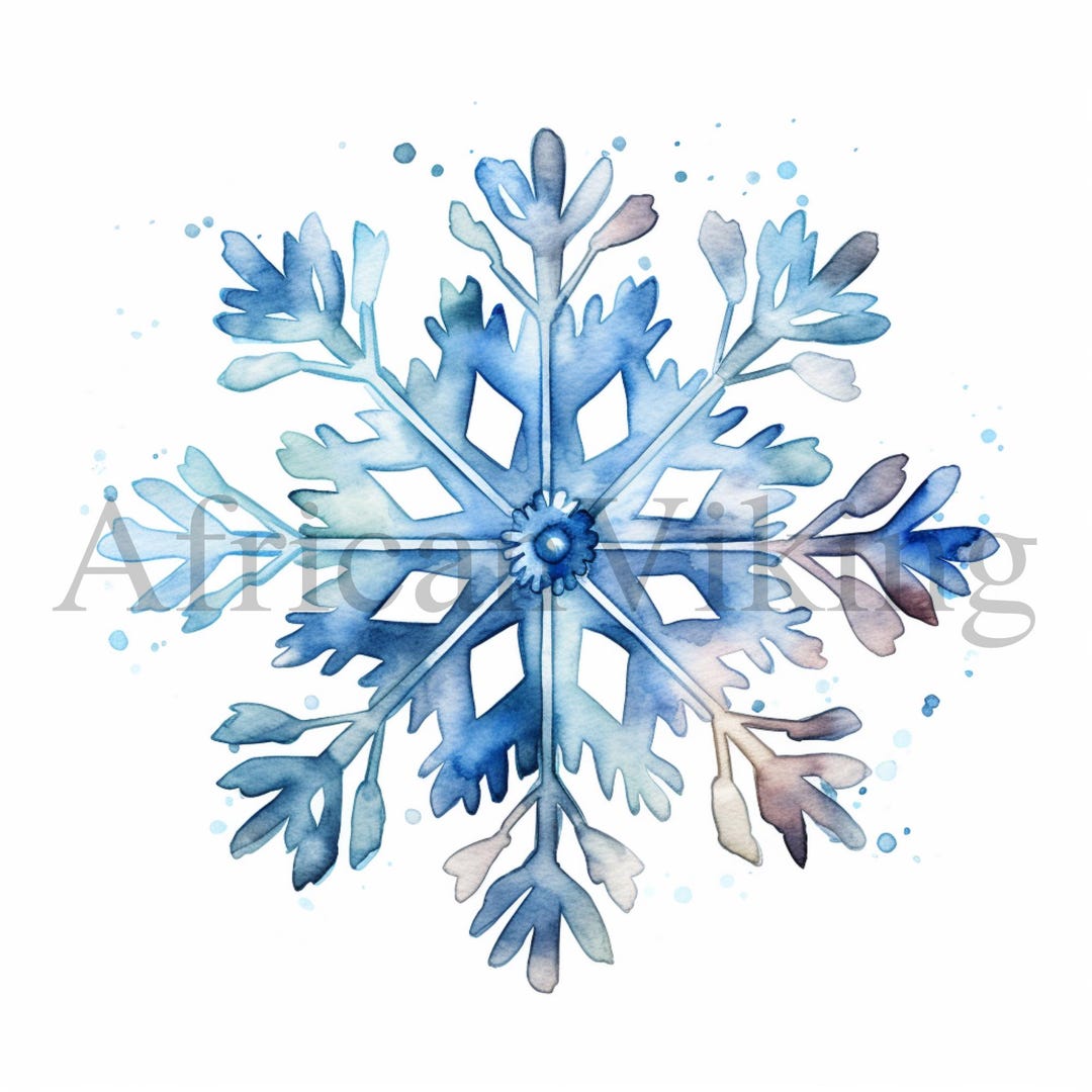 Watercolor Snowflake Clipart | 10 Jpgs for Winter Crafts (digital ...
