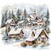 Watercolor Winter Village Clipart | Holiday JPG Images (digital ...