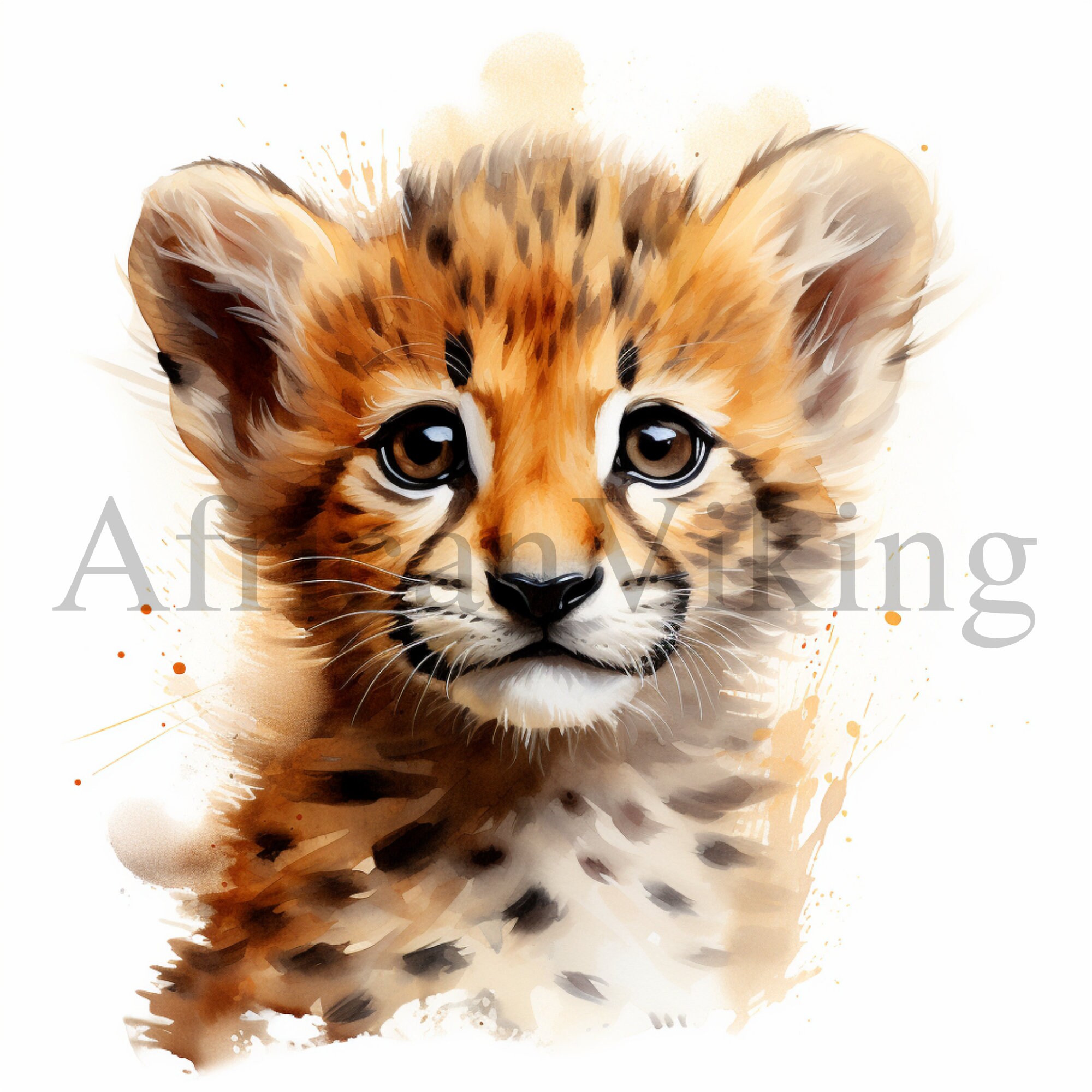 Cute Cheetah Cub Clipart 10 High Quality Jpgs Instant Digital Download ...