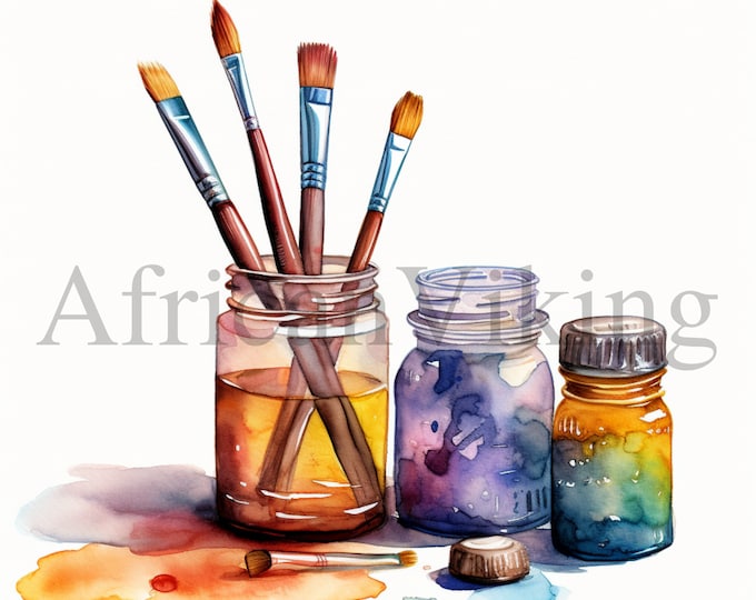 Paint Brushes Clipart | 10 High Quality Jpgs | Instant Digital Download ...