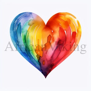 Rainbow Heart Clipart | 10 High Quality Jpgs | Digital Download ...
