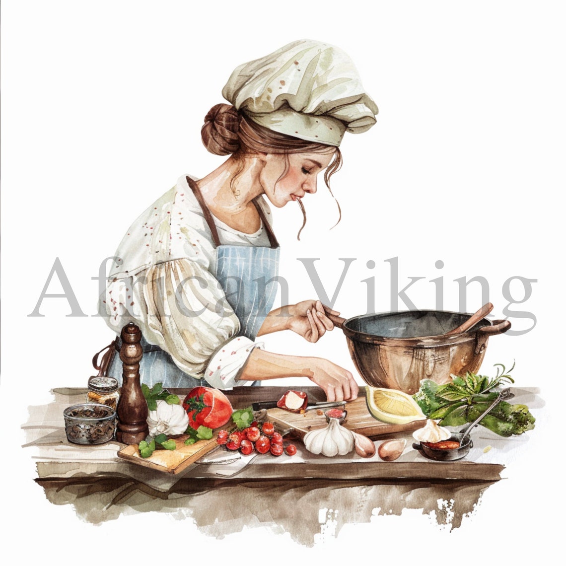 Old Fashioned Cooking Clipart 10 High Quality Jpgs Digital Download ...