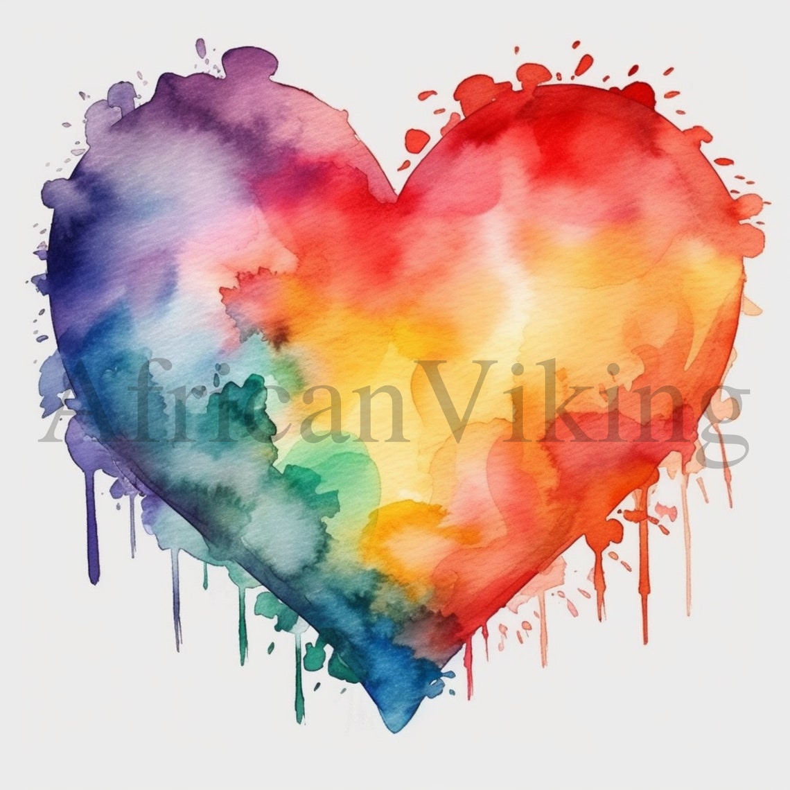 Rainbow Heart Clipart 10 High Quality Jpgs Digital Download Digital ...