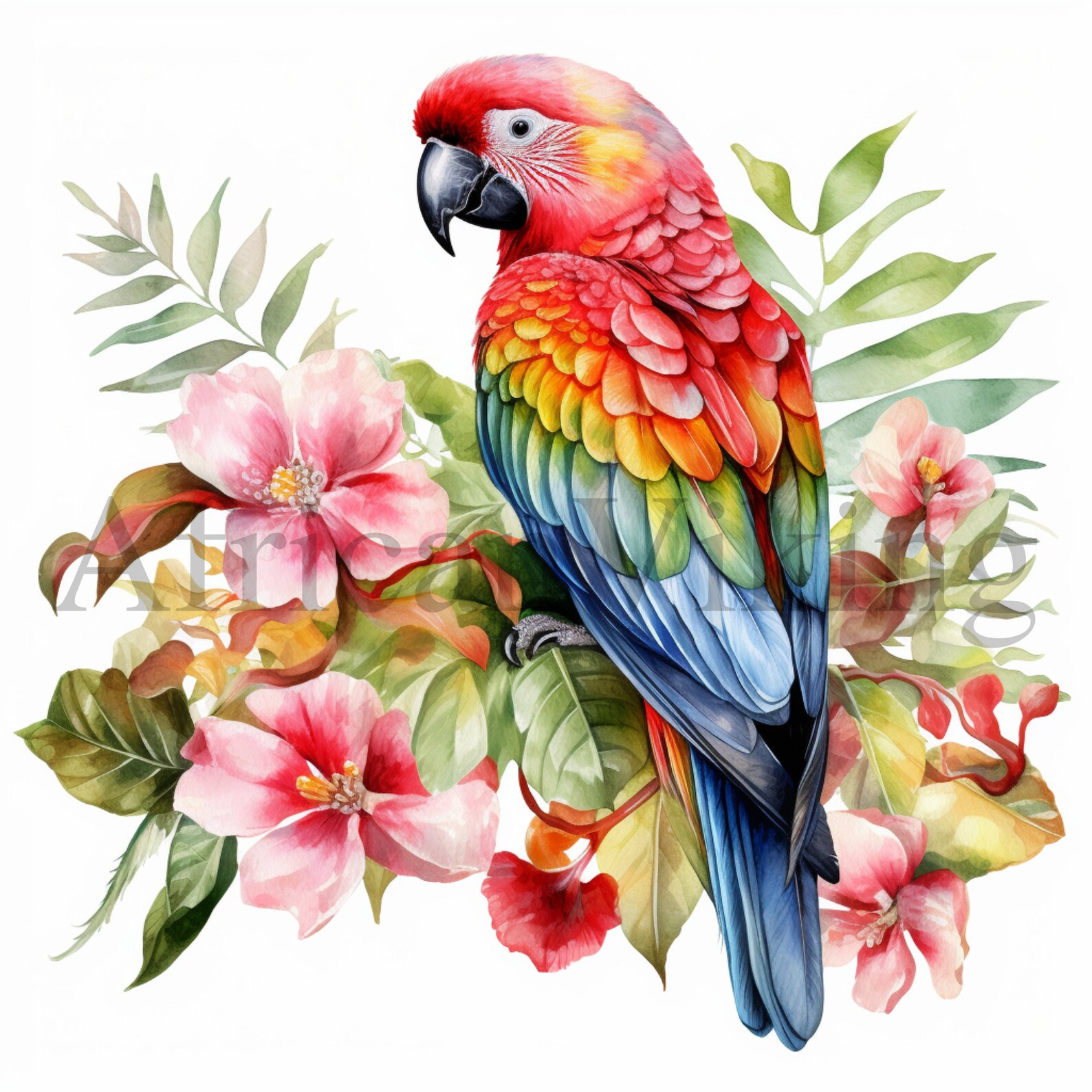 Colorful Parrot Clipart | 10 High Quality Jpgs | Digital Download ...