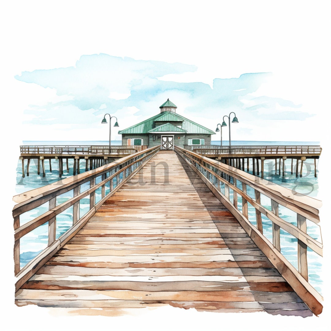 Sea Pier Clipart | 10 High Quality Jpgs | Digital Download | Card ...