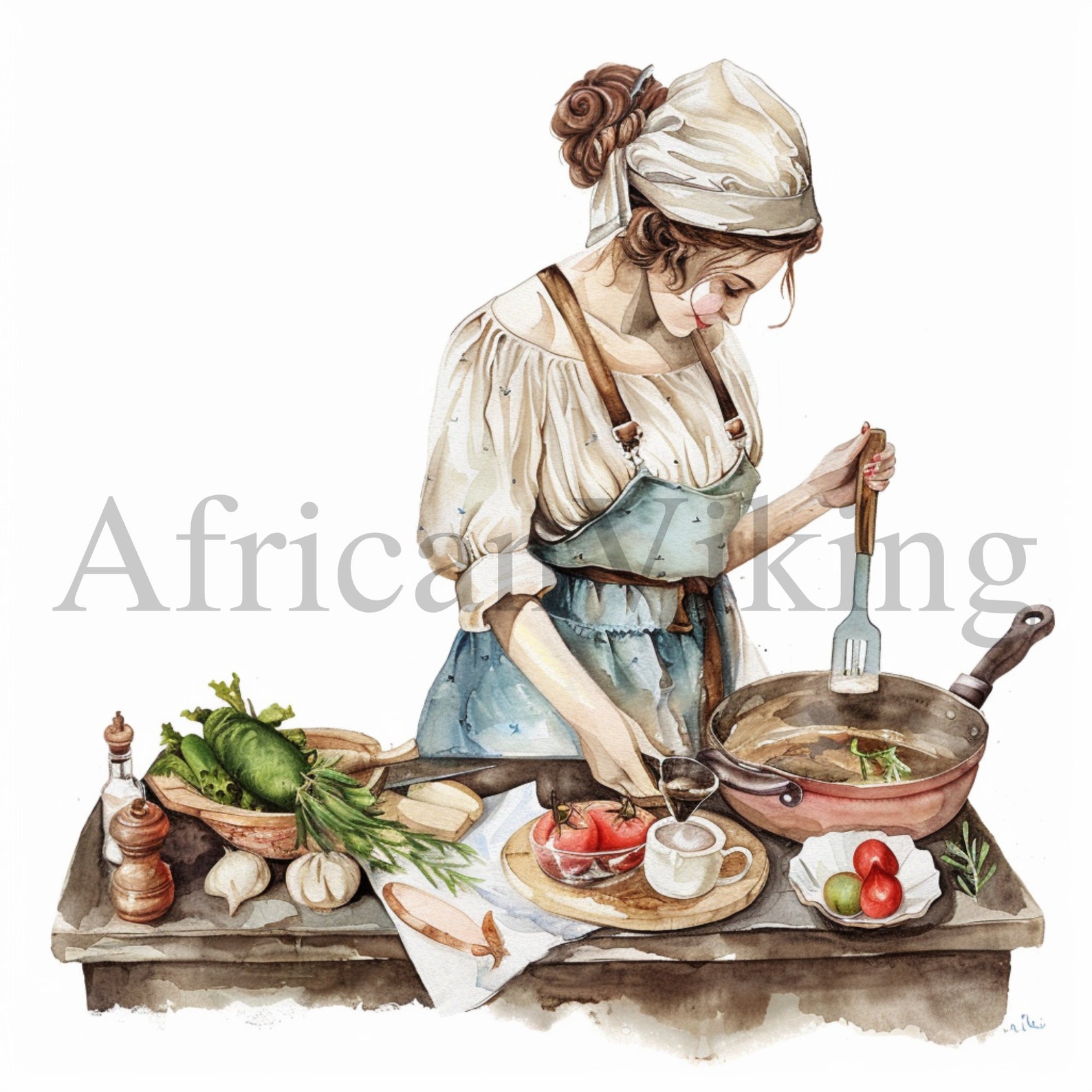 Old Fashioned Cooking Clipart 10 High Quality Jpgs Digital Download ...