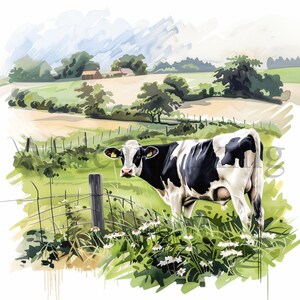 Watercolor Countryside Animals Clipart | 10 High Quality Jpgs | Digital ...