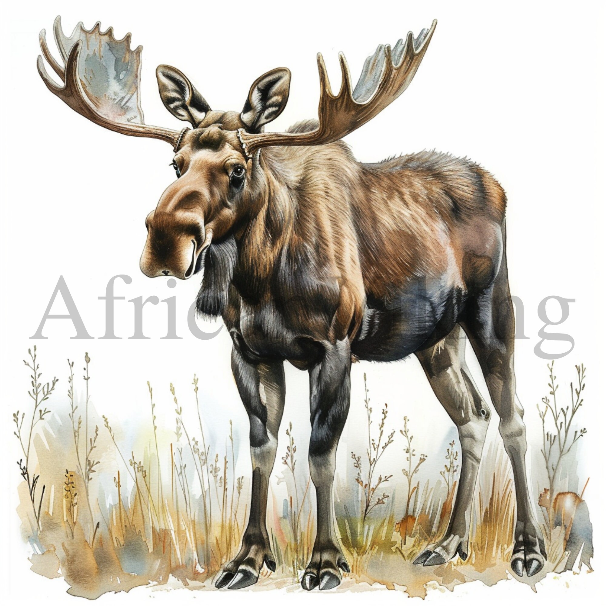 Moose Clipart 10 High Quality Jpgs Digital Download Card Making Animal ...