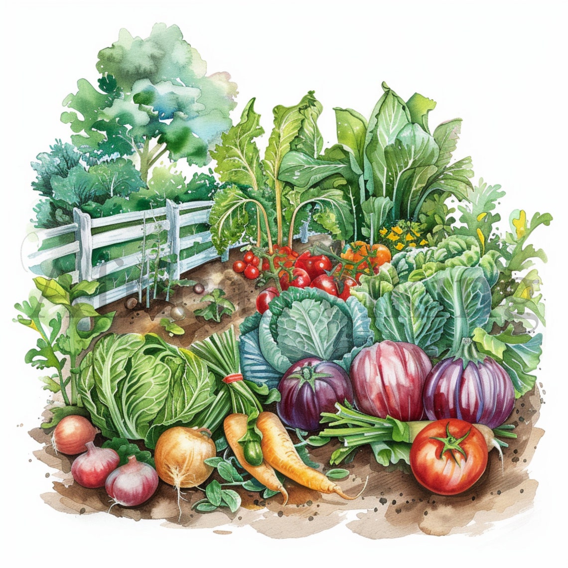 Vegetable Garden Clipart: Farmhouse JPG Images (digital Download) - Etsy