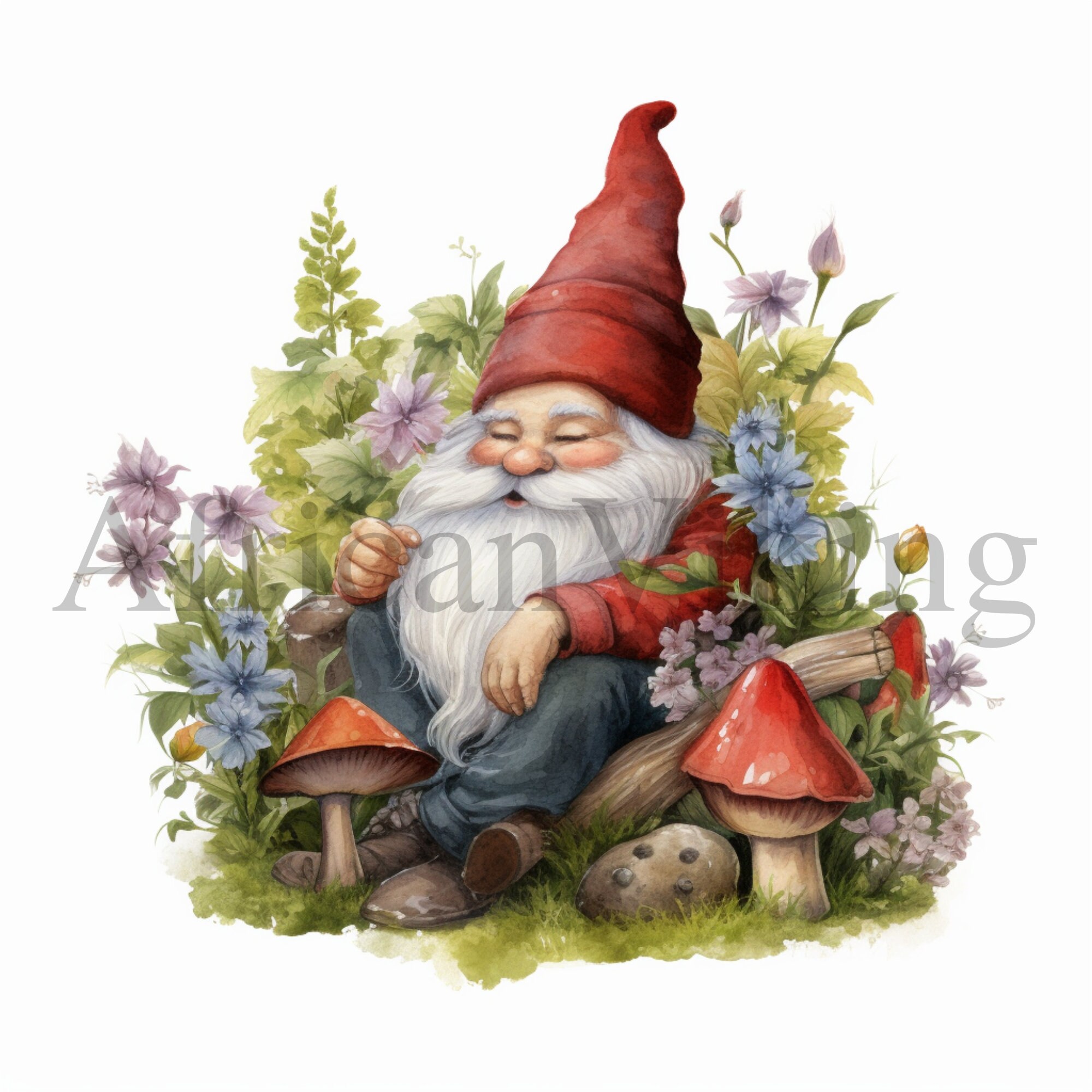 Garden Gnomes Clipart 10 High Quality Jpgs Nursery Art Digital Download ...