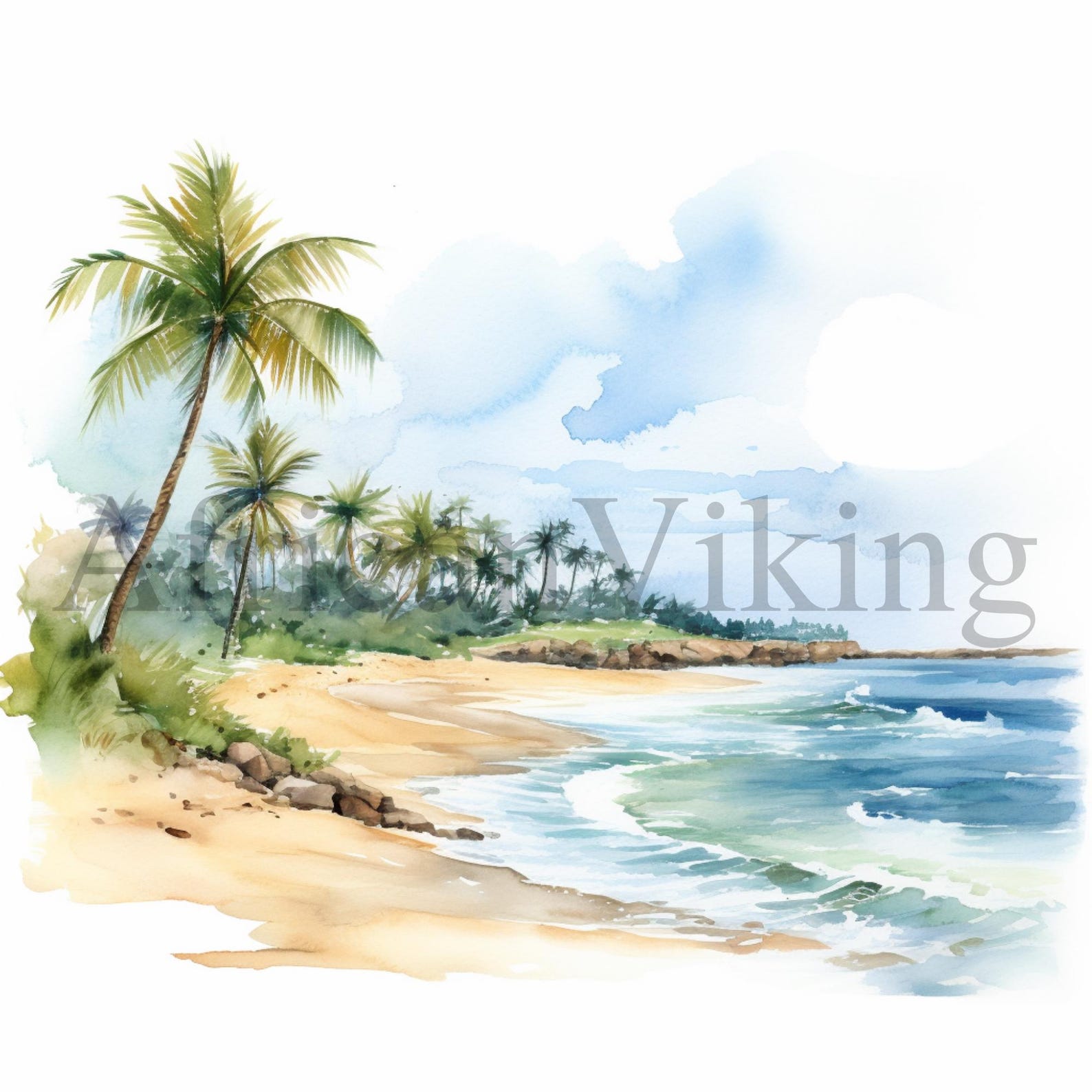 Beach Scenes Clipart | 10 High Quality Jpgs | Instant Digital Download ...