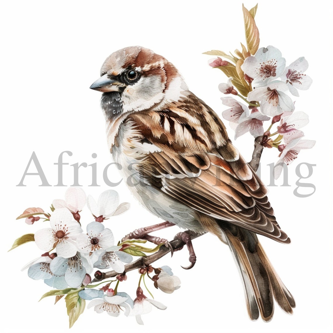 Sparrow Watercolor Clipart: 10 Jpgs, Nursery Art (digital Download) - Etsy