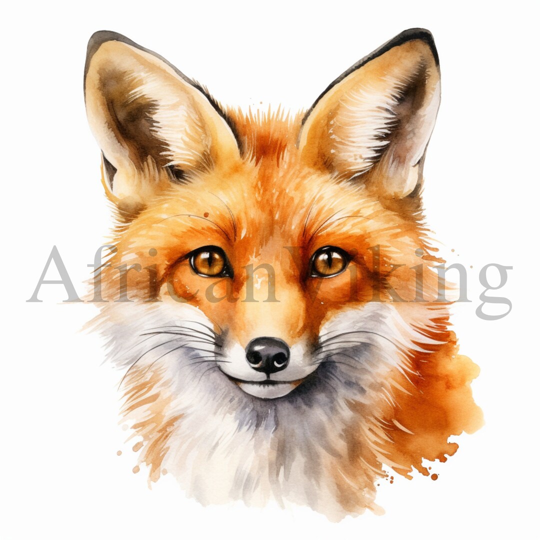Watercolor Cute Foxes Clipart | 10 High Quality Jpgs | Digital Download ...