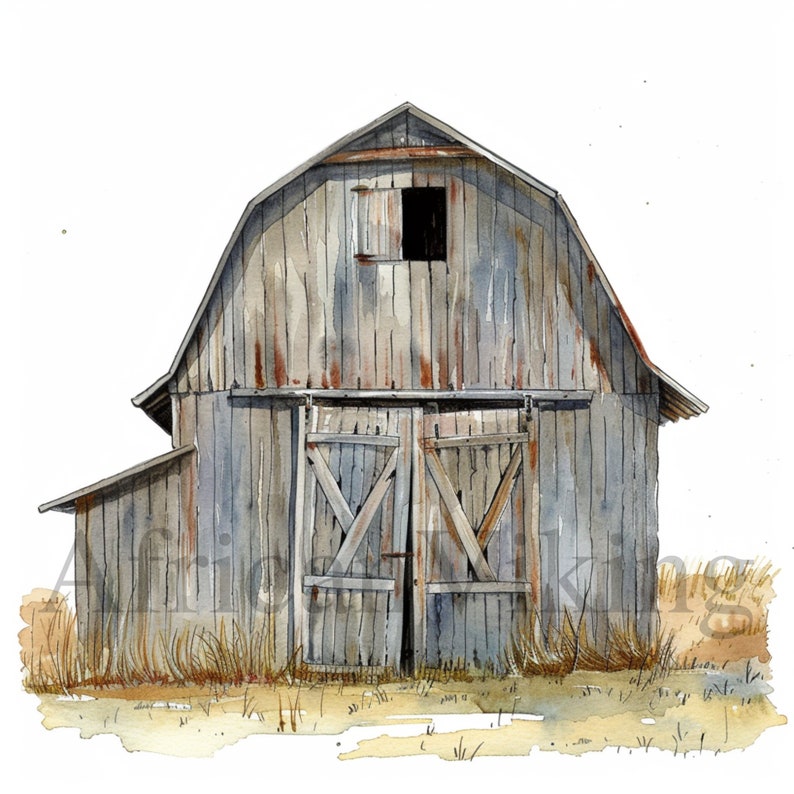 Old Barn Clipart | 10 High Quality Jpgs | Digital Download | Old Barn ...