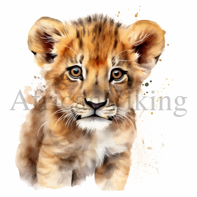 Cute Lion Cub Clipart 10 High Quality Jpgs Digital Download Card Making ...